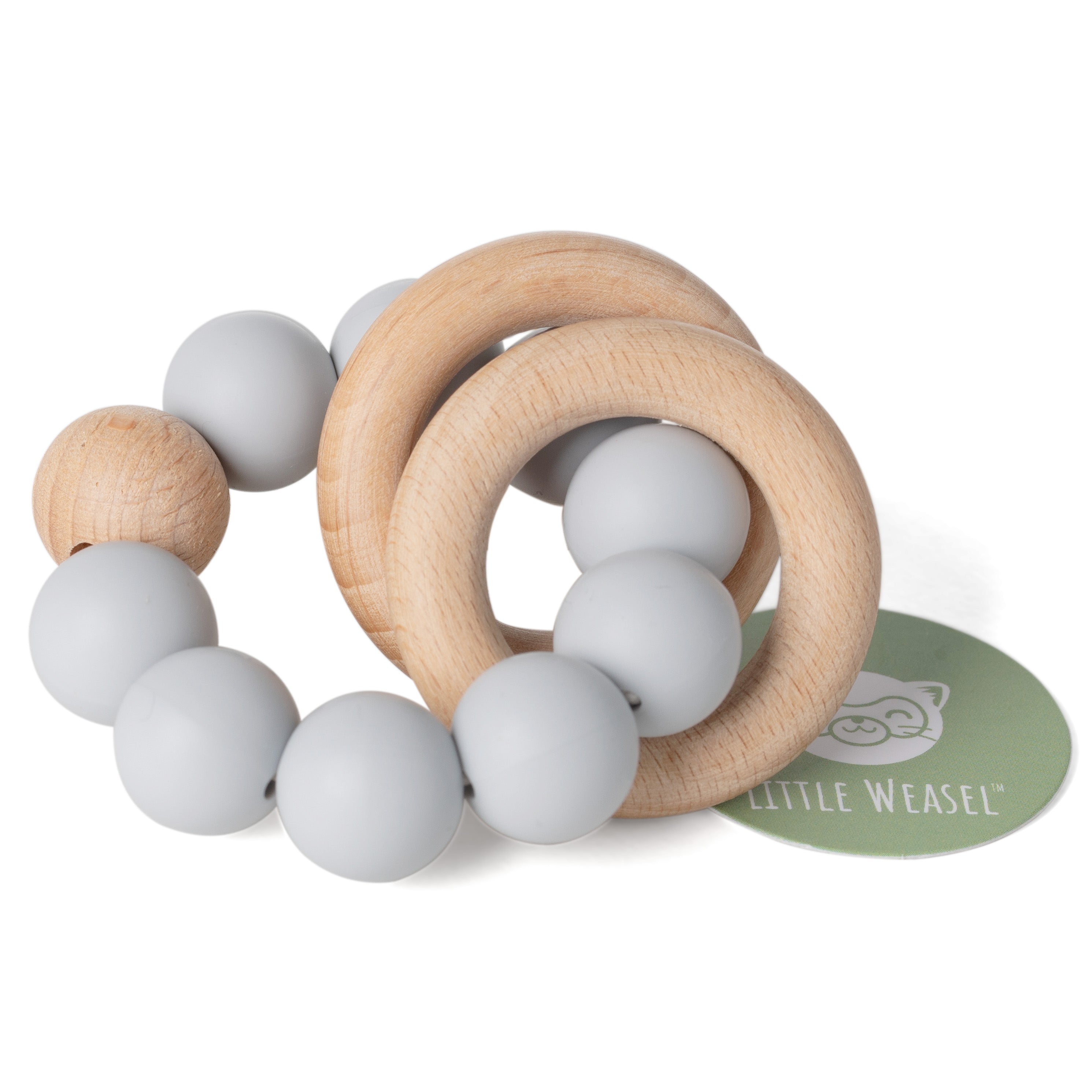 Teether Ring - Silicone & Beech Wood | Little Weasel – Little Weasel ZA