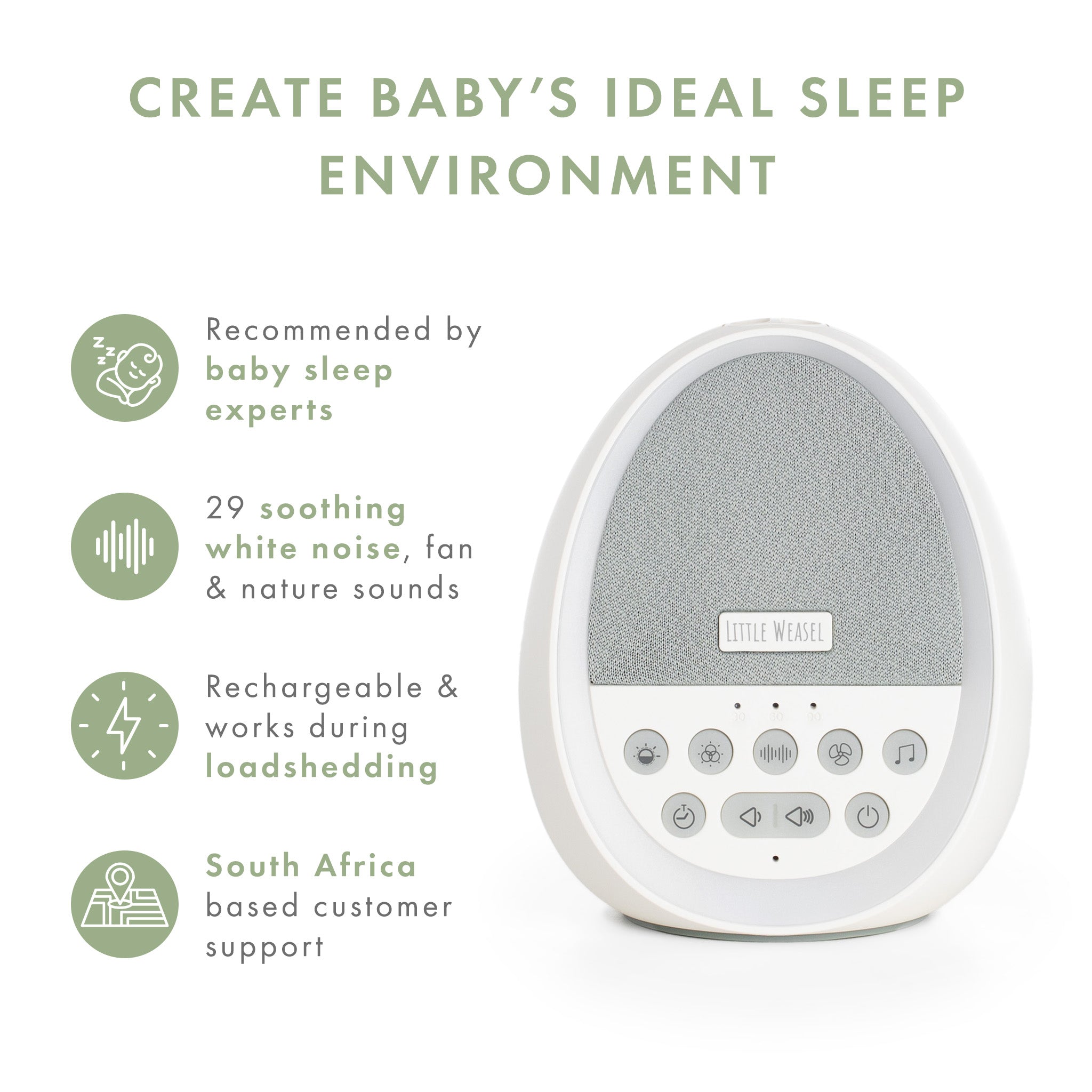 Sleep Sound White Noise Machine and Nightlight | Little Weasel – Little ...