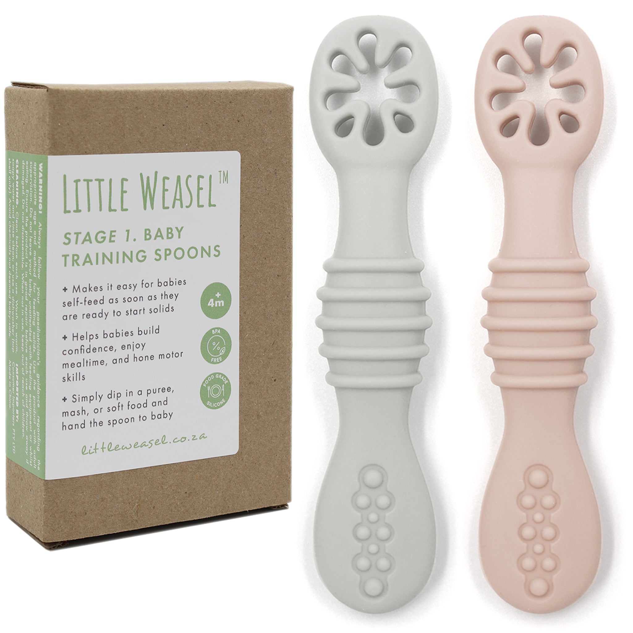Stage 1 Baby Training Spoons for Self-Feeding – Little Weasel ZA