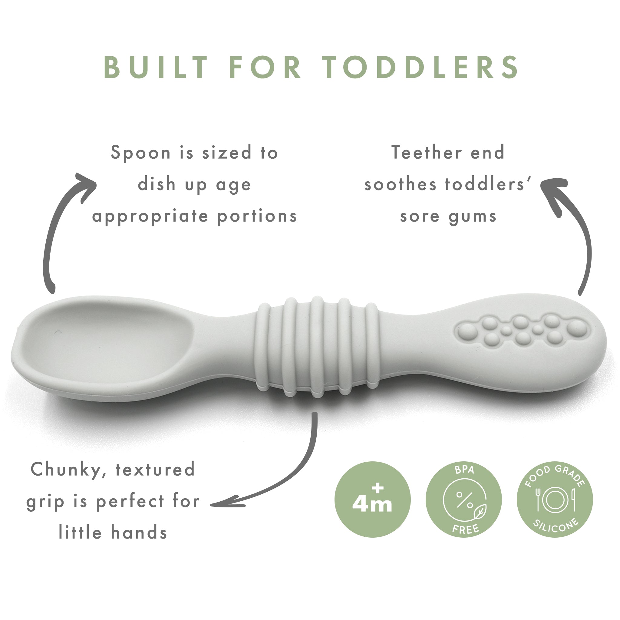 Stage 2 Toddler Training Spoons with Easy Grip – Little Weasel ZA